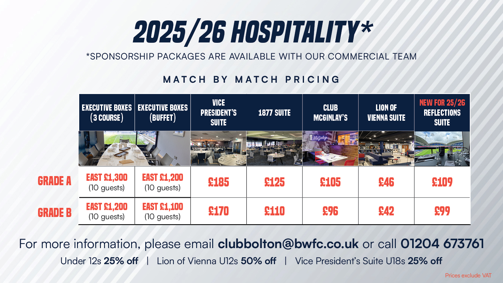 Match-by-Match Hospitality | Bolton Wanderers FC