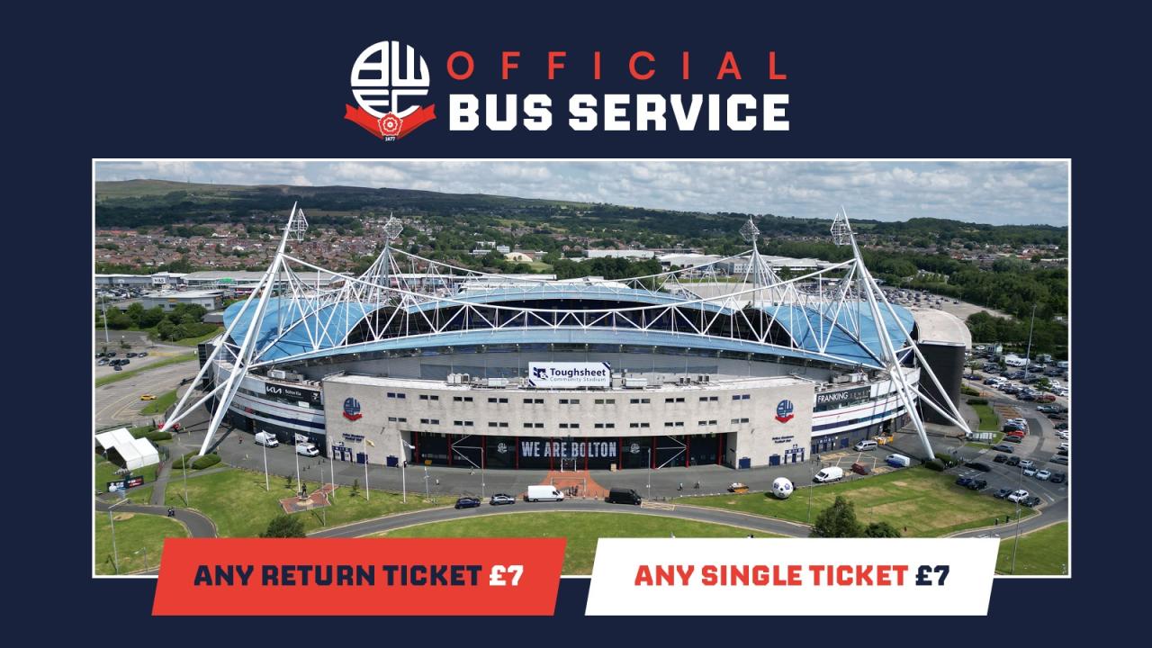 2023/24 Match Day Bus Service Timetable | Bolton Wanderers FC