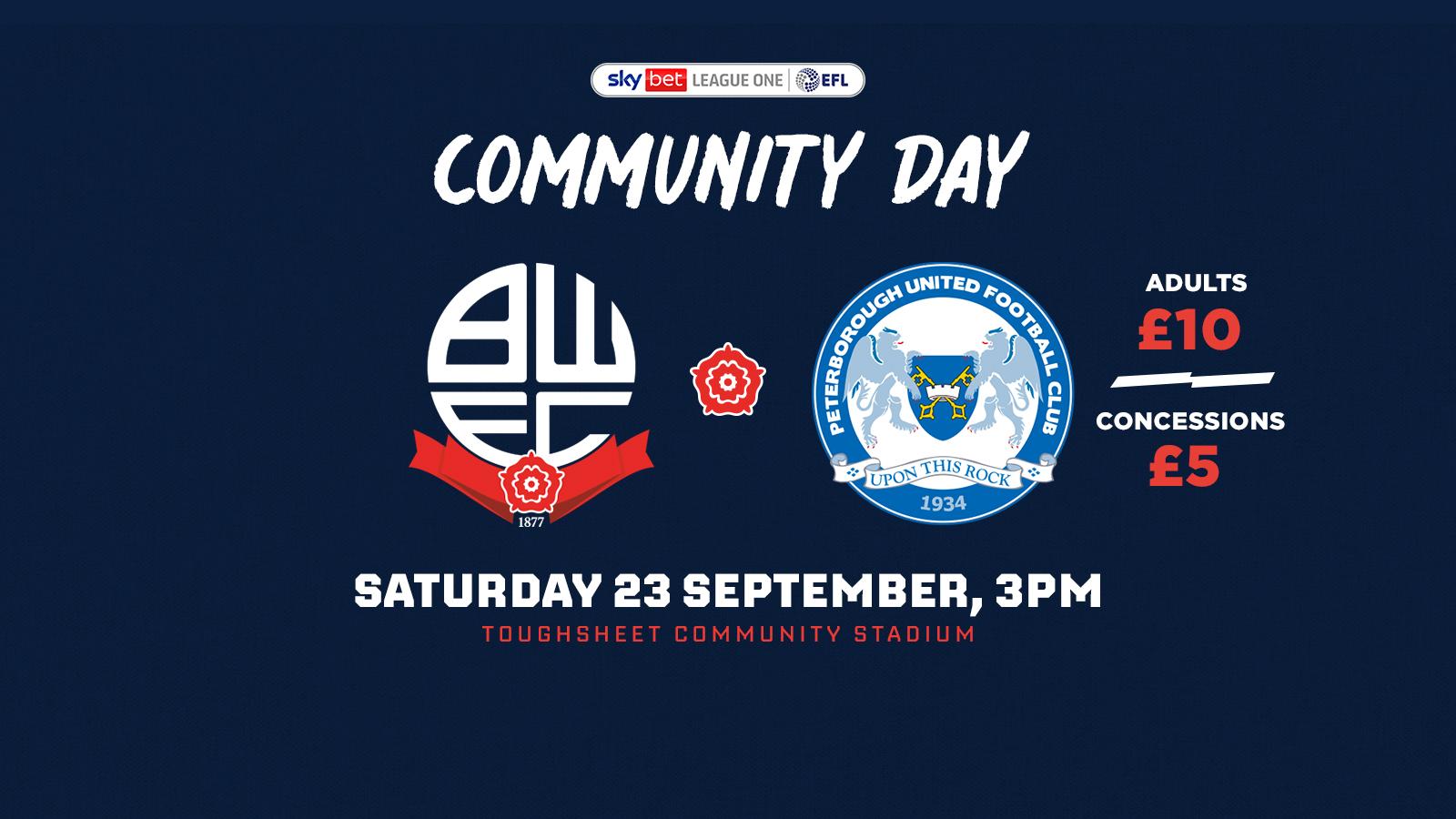 Peterborough Fixture | Community Day | Bolton Wanderers FC