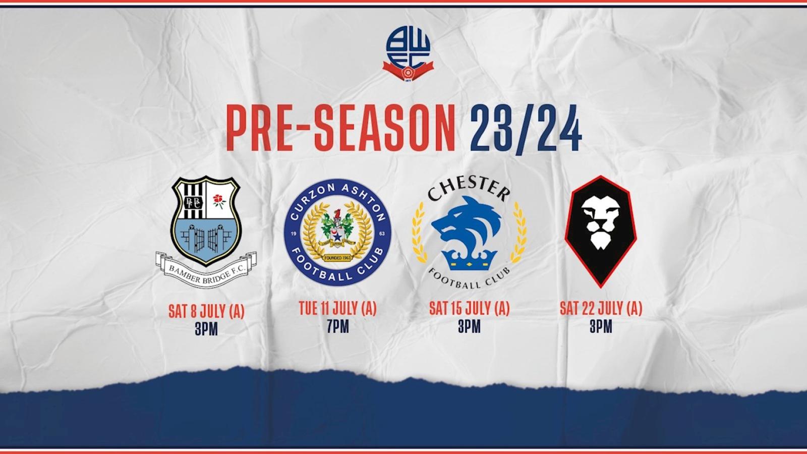 Four Pre-Season Fixtures Confirmed | Bolton Wanderers FC