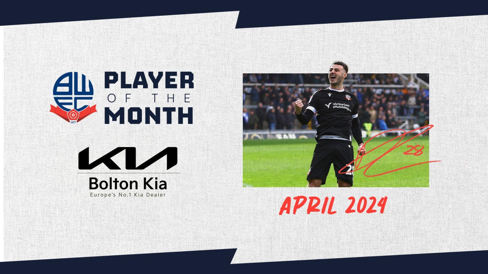 Aaron Collins voted Kia Player of the Month for April! | Bolton ...