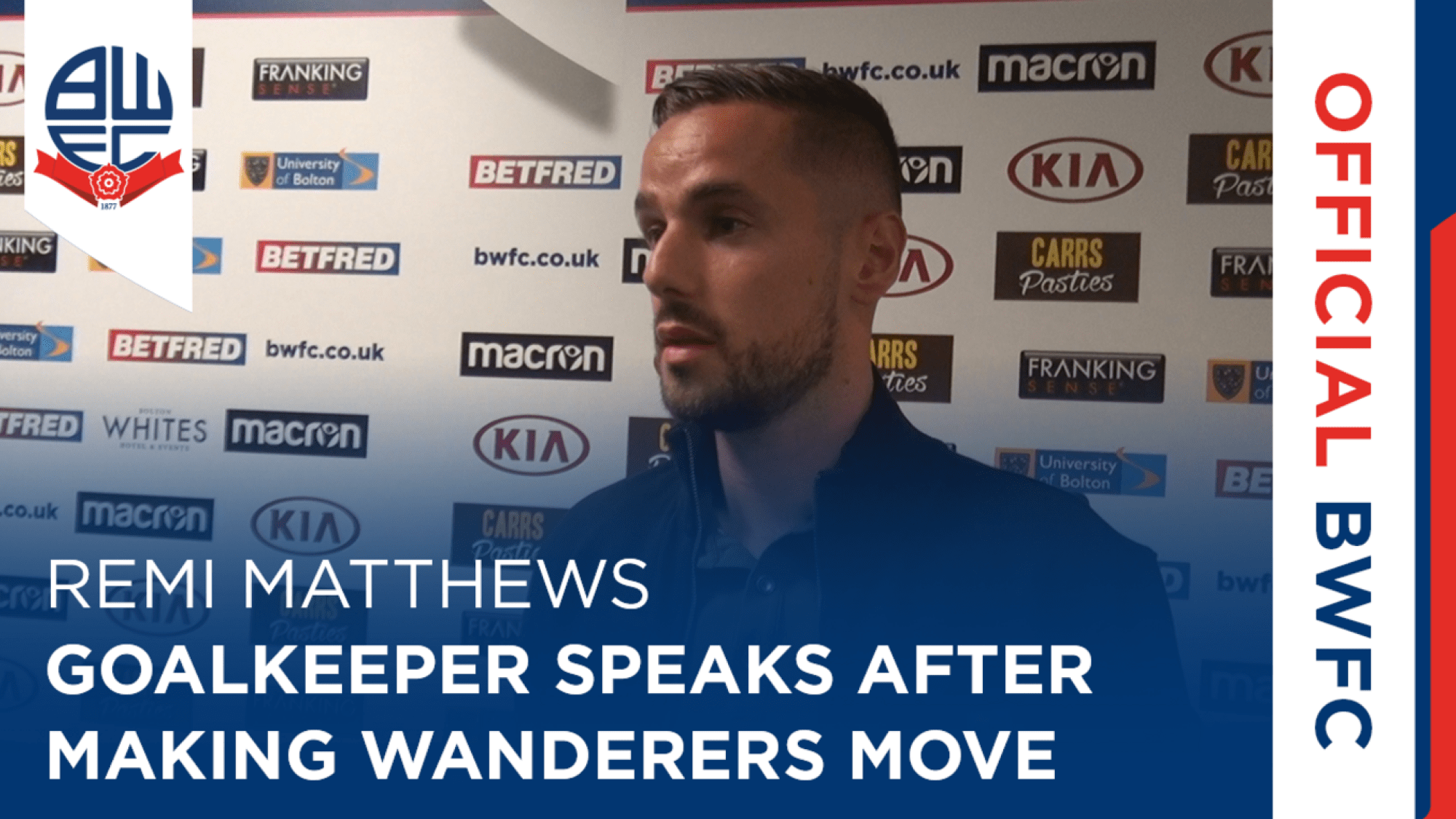 REMI MATTHEWS | Goalkeeper's first interview as a Wanderers player ...